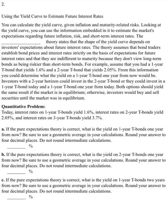 Solved You can calculate the yield curve, given inflation | Chegg.com