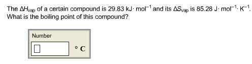 Solved The delta Hvap of a certain compound is 29.83 kJ. | Chegg.com