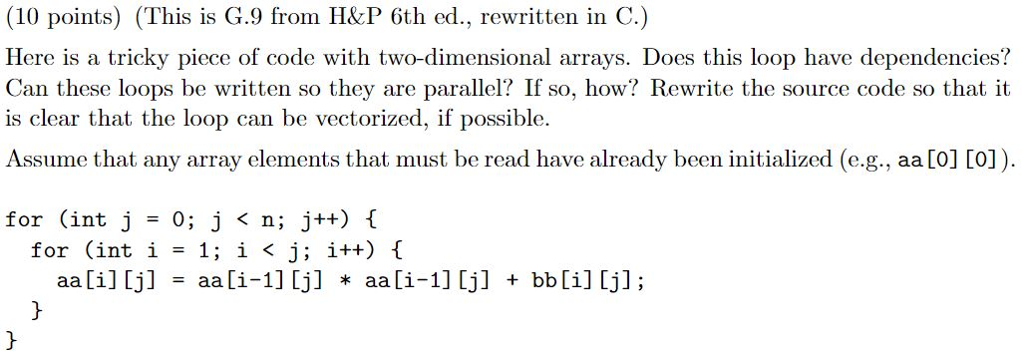 Solved (10 points) (This is G.9 from H&P 6th ed., rewritten | Chegg.com