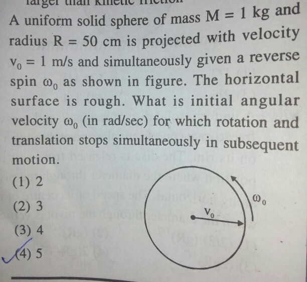 Solved kg and A uniform solid sphere of mass M = 1 radius R | Chegg.com
