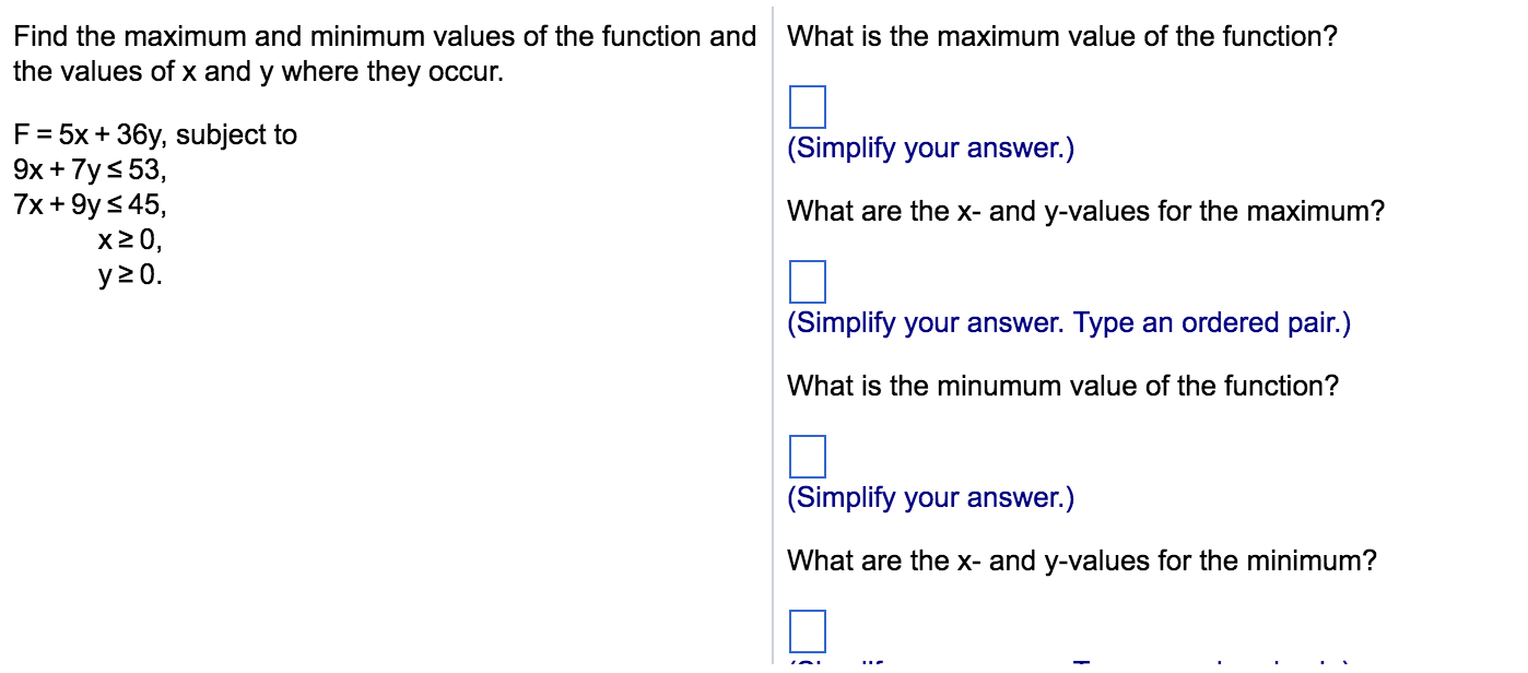 Solved Find The Maximum And Minimum Values Of The Function 7271