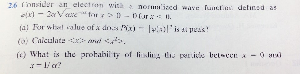Solved Consider An Electron With A Normalized Wave Function