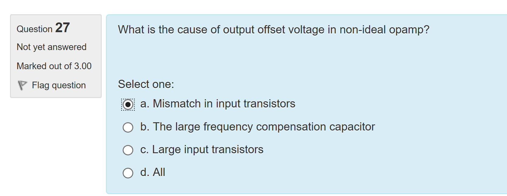 Solved What is the cause of output offset voltage in | Chegg.com