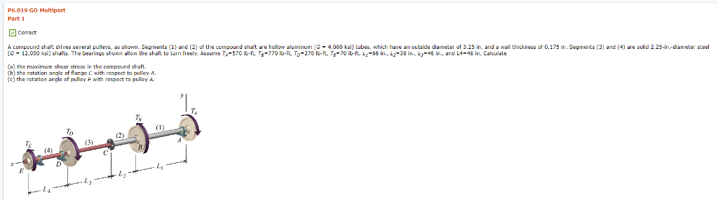 Solved A compound shaft drives several pulleys, as shown. | Chegg.com