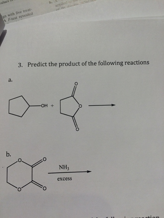 Solved Predict the product of the following reactions | Chegg.com
