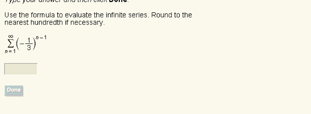 Solved Use the formula to evaluate the infinite series. | Chegg.com