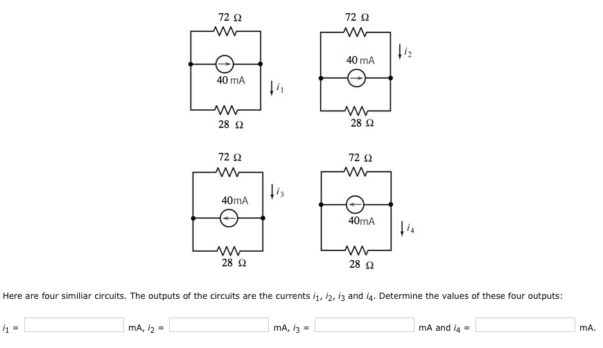 Solved Here are four similiar circuits. The outputs of the | Chegg.com