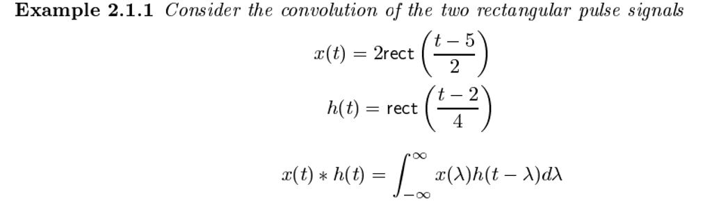 Solved Example 2.1.1 Consider the convolution of the two | Chegg.com