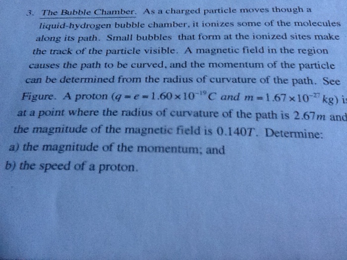 Solved The Bubble Chamber. As a charged particle moves | Chegg.com