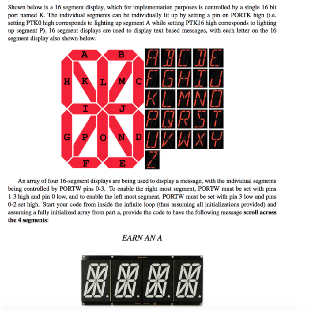 Shown below is a 16 segment display, which for | Chegg.com