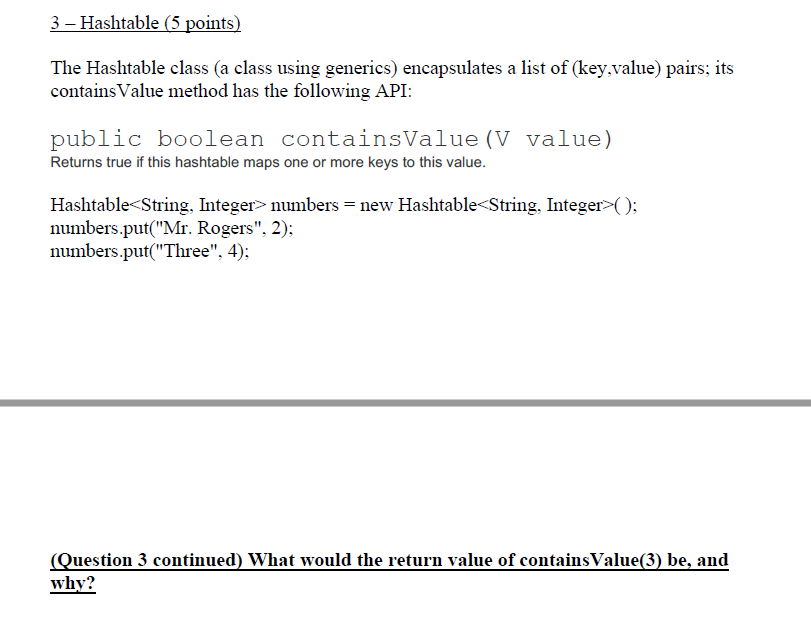 Solved 3 Hashtable 5 Points The Hashtable Class A Class
