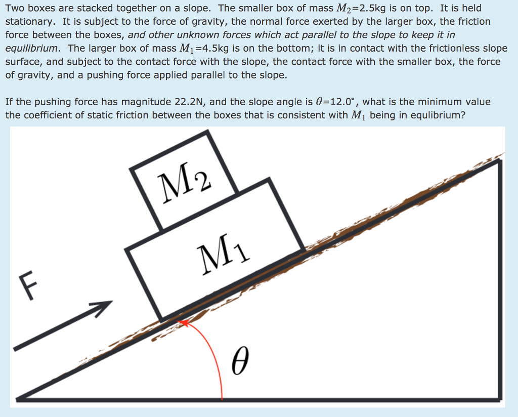 Solved Two boxes are stacked together on a slope. The | Chegg.com
