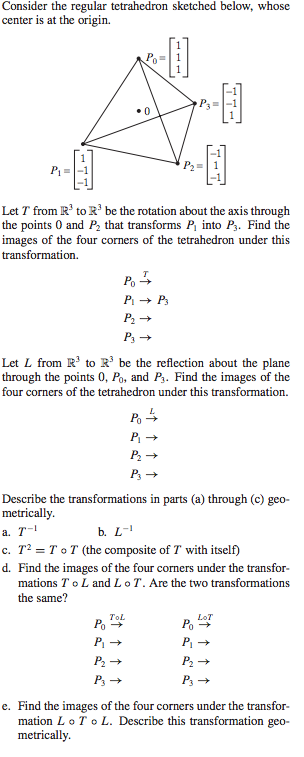 Solved Consider the regular tetrahedron Sketched below, | Chegg.com