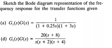 Solved Sketch the Bode diagram representation of the | Chegg.com
