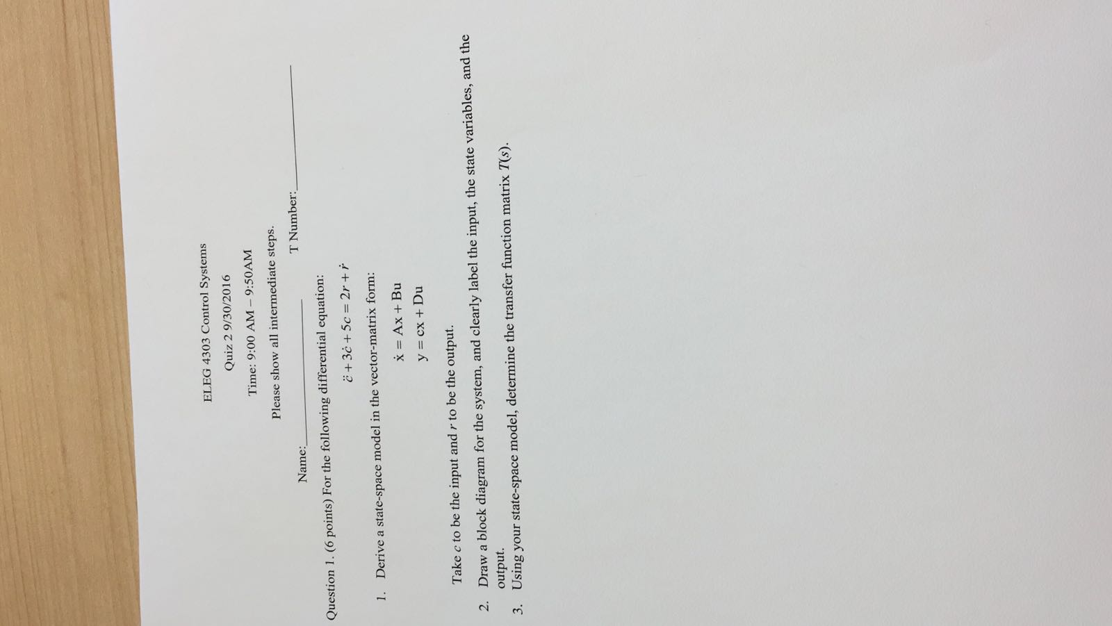 Solved For the following differential equation: c + 3c + 5c | Chegg.com