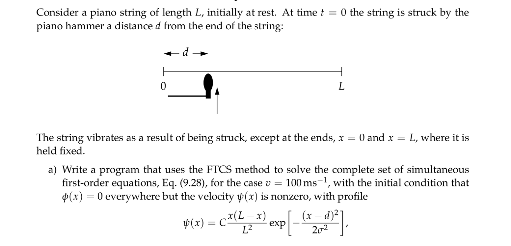 Consider A Piano String Of Length L Initially At