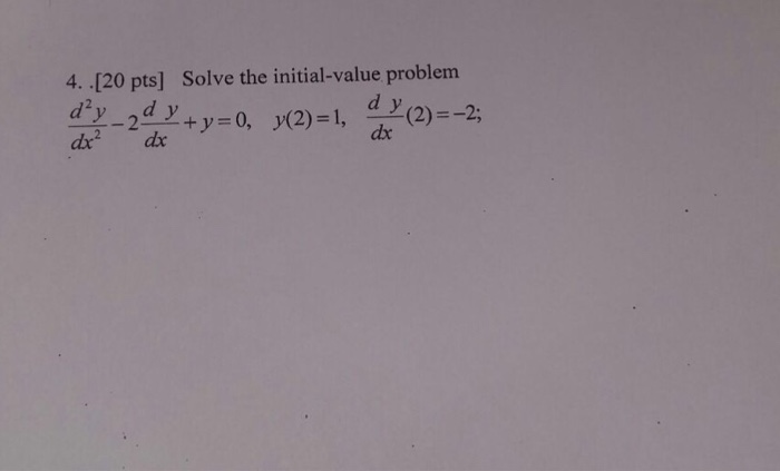 Solved Solve the initial-value problem d^2 y/dx^2 - 2 d y/dx | Chegg.com