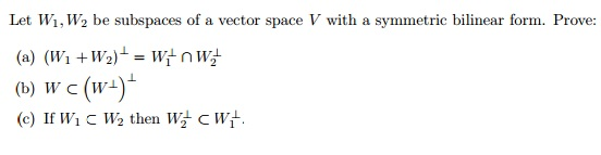 Solved Let W1, W2 be subspaces of a vector space V with a | Chegg.com