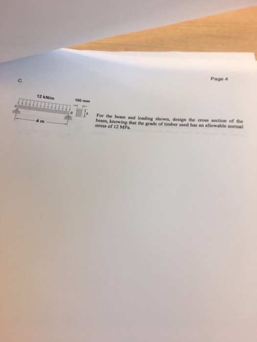 Solved For the beam and loading shown, design the cross | Chegg.com