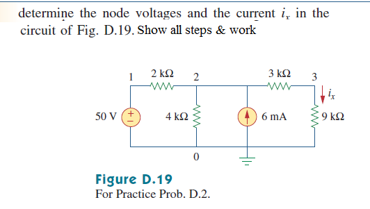Solved determine the node voltages and the current ix in the | Chegg.com