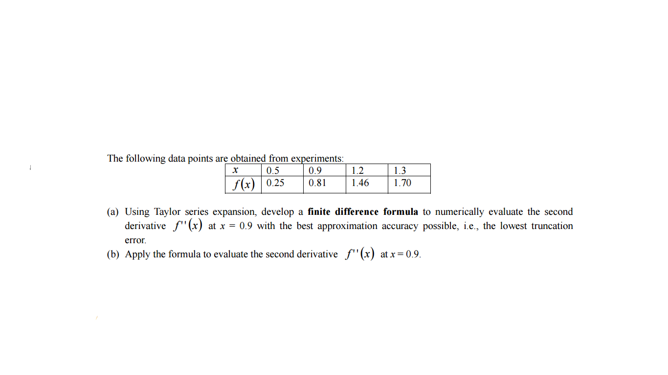Solved a.) Using Taylor series expansion, develop a finite | Chegg.com