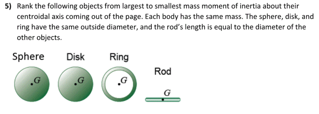 Solved 5) Rank the following objects from largest to | Chegg.com