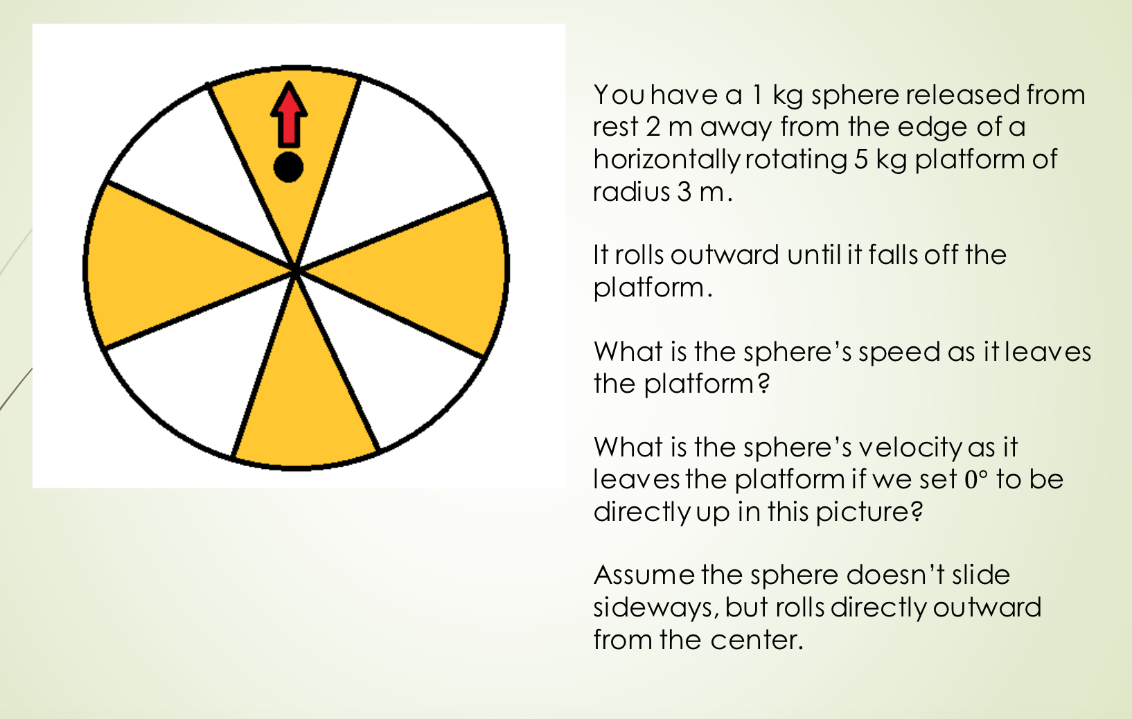 Solved You have a 1 kg sphere released from rest 2 m away | Chegg.com