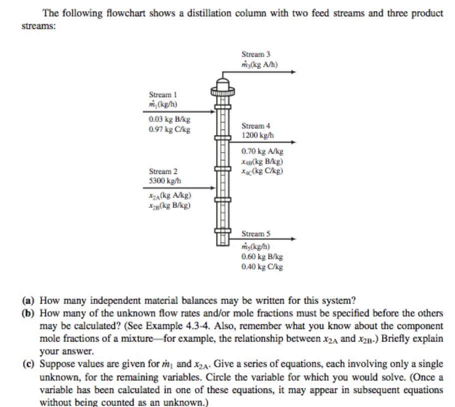 Solved 4.8. A distillation column is a process unit in which | Chegg.com