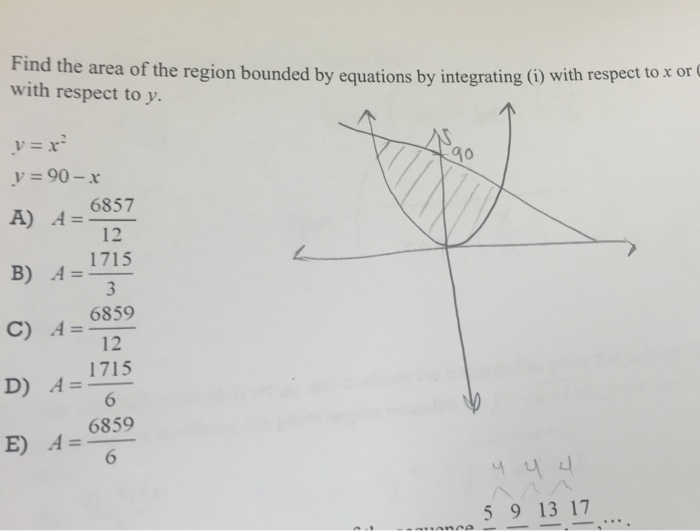 Solved Find the area of the region bounded by equations by | Chegg.com