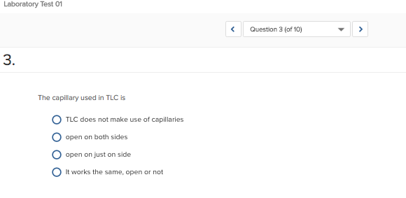 Solved Laboratory Test 01 Question 1 (of 10) 1. Water is not | Chegg.com
