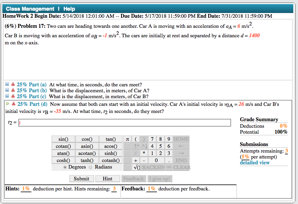 Solved Class Management I Help HomeWork 2 Begin Date: | Chegg.com