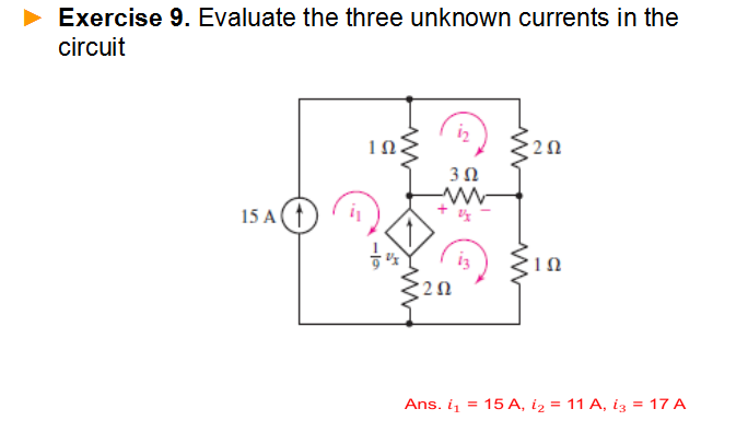 Solved Exercise 9. Evaluate the three unknown currents in | Chegg.com