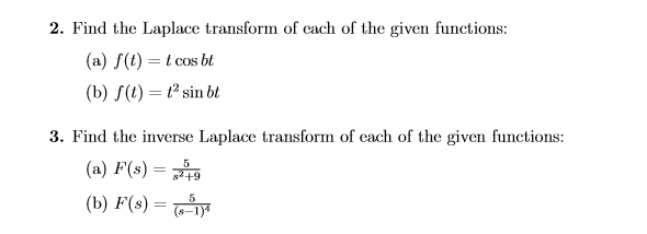 Solved Find the Laplace transform of each of the given | Chegg.com