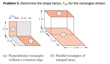 Solved Problem 5: Determine the shape factor, Fı2, for the | Chegg.com