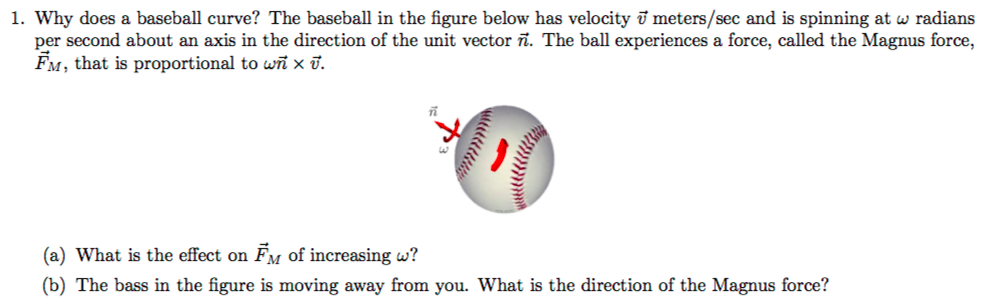 Solved Why does a baseball curve? The baseball in the figure | Chegg.com