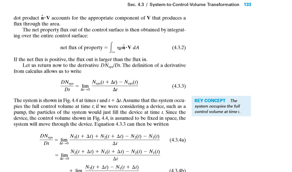 Solved Sec. 4.3 / System-to-Control-Volume Transformation | Chegg.com
