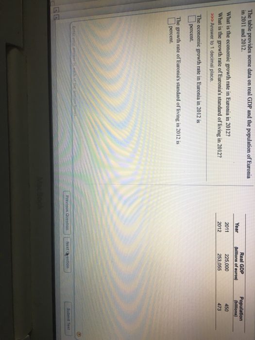 Solved The table provides some data on real GDP and the | Chegg.com