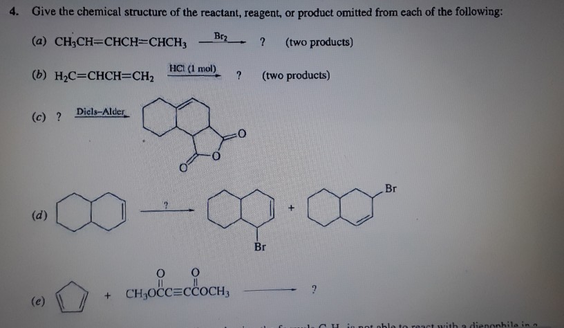 Solved Give the chemical structure of the reactant, reagent, | Chegg.com