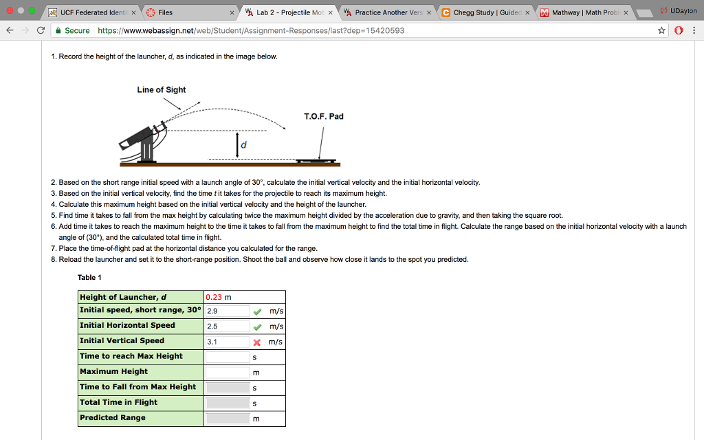 Solved Part II: Change Launch Angle Setup Line of Sight | Chegg.com