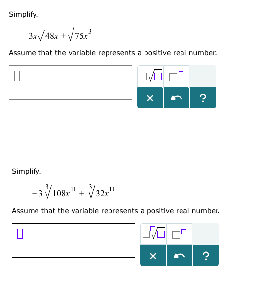 Solved Simplify Assume that the variable represents a | Chegg.com