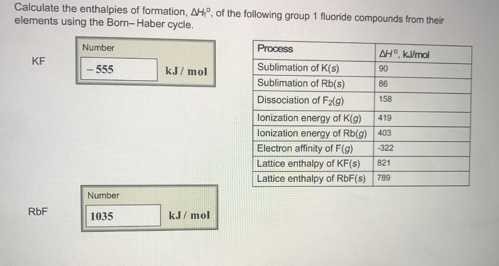 Solved Calculate the enthalpies of formation, delta H^0_f, | Chegg.com