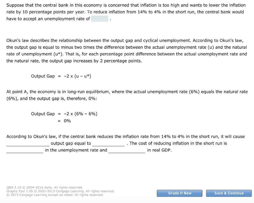 Solved Aa E. 6. The costs of disinflation Aa Consider the | Chegg.com