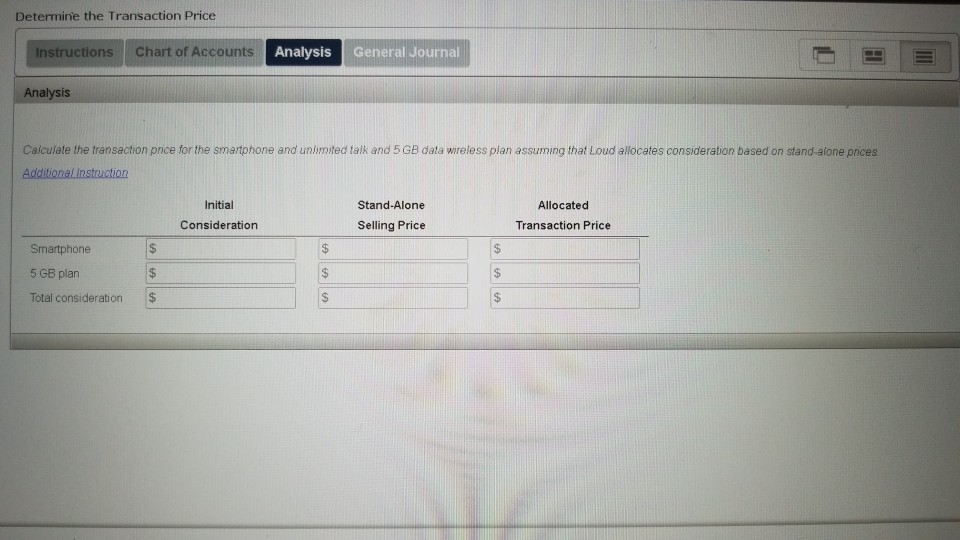 Solved Determine the Transaction Price Chart of Accounts | Chegg.com