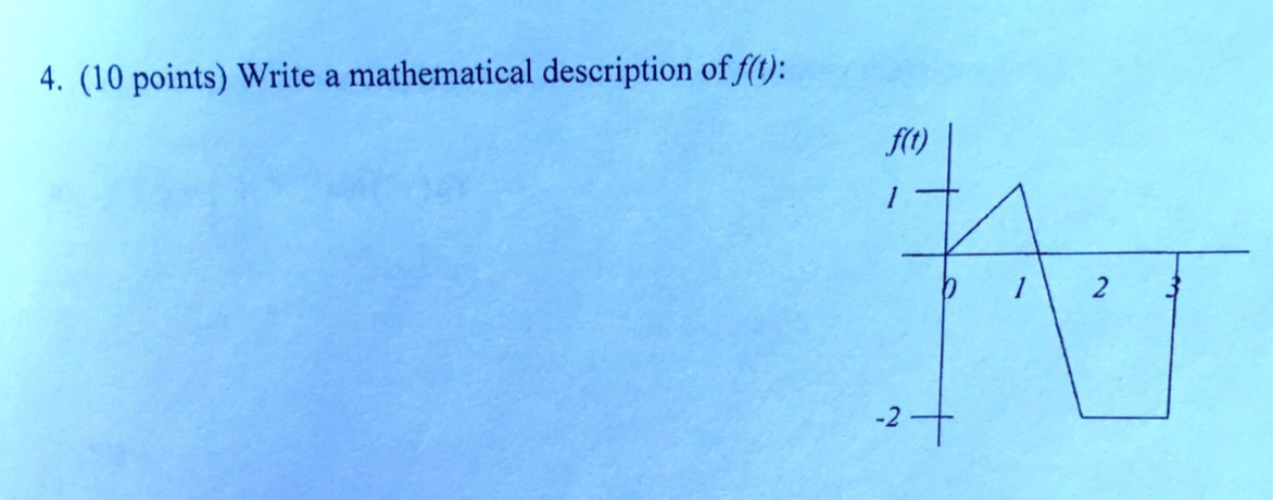 Solved 4. (10 points Write a mathematical description of f): | Chegg.com Solved 4. (10 points Write a mathematical description of f): | Chegg.com