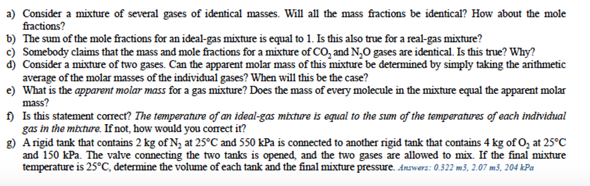 Solved Consider a mixture of several gases of identical | Chegg.com