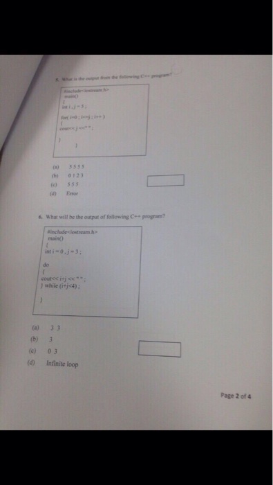 Solved What is the output from the following C++ program? | Chegg.com