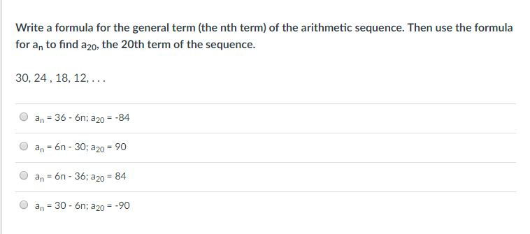 Solved Write a formula for the general term (the nth term) | Chegg.com