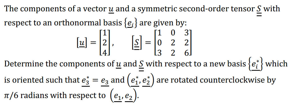 The components of a vector ? and a symmetric | Chegg.com