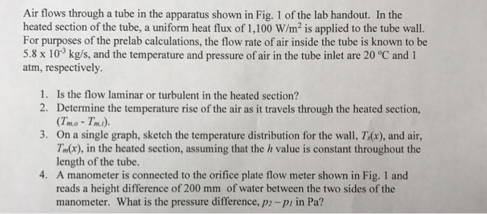 Solved Air exit H Heated section L 36 in Compressed air | Chegg.com