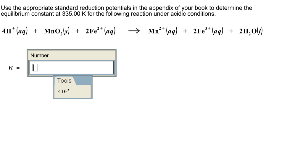 Solved Use the appropriate standard reduction potentials in | Chegg.com